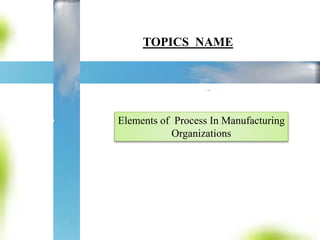 Elements of Process In Manufacturing Organizations | PPT