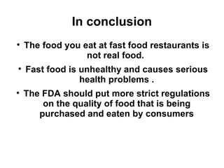 Presentation fast food | PPT