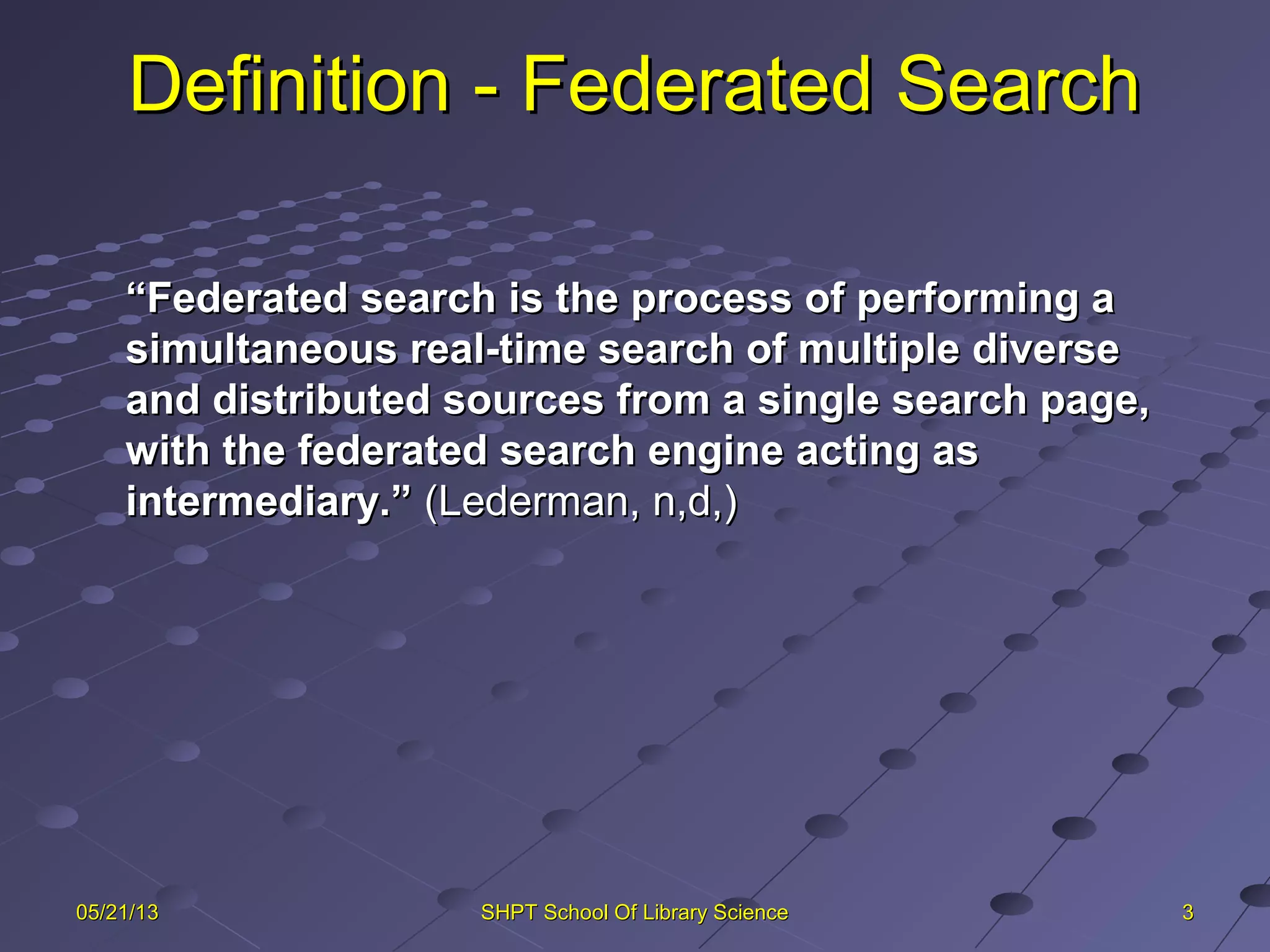 Presentation federated search | PPT