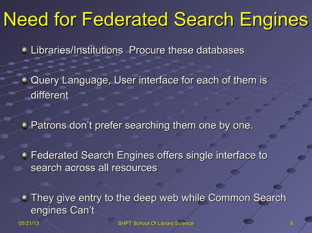 Presentation federated search | PPT