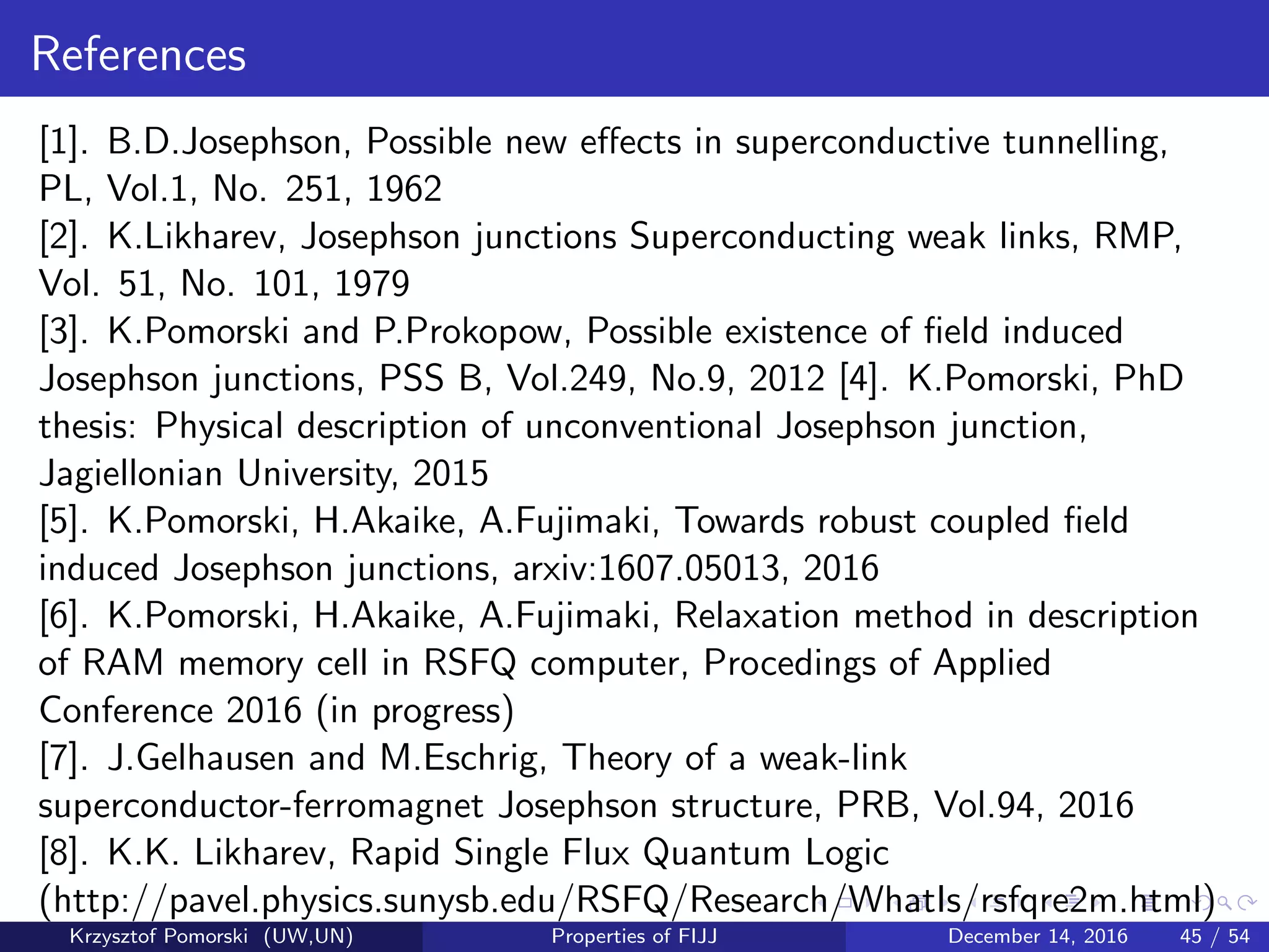 Properties of field induced Josephson junction(s) | PDF