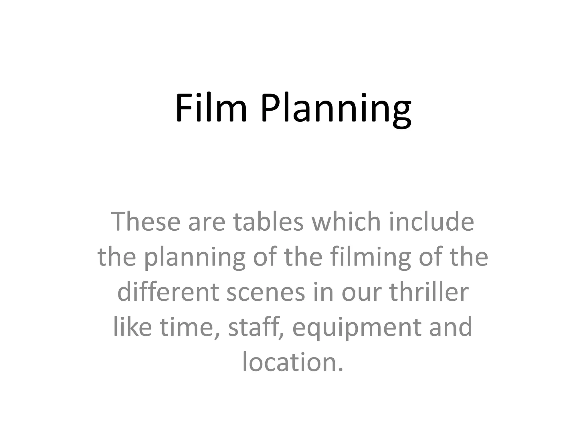 Film planning | PPTX