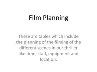Film planning | PPTX