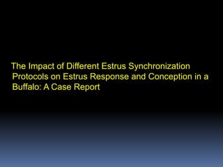 Impact of Estrous Synchronization Protocols on Estrus response and conception in buffalo : A ...