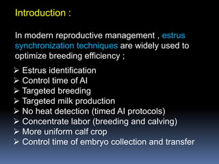 Impact of Estrous Synchronization Protocols on Estrus response and conception in buffalo : A ...