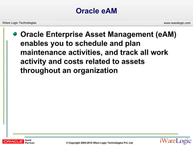 Oracle eAM Overview And Integration With E-Business Suite | PPT ...
