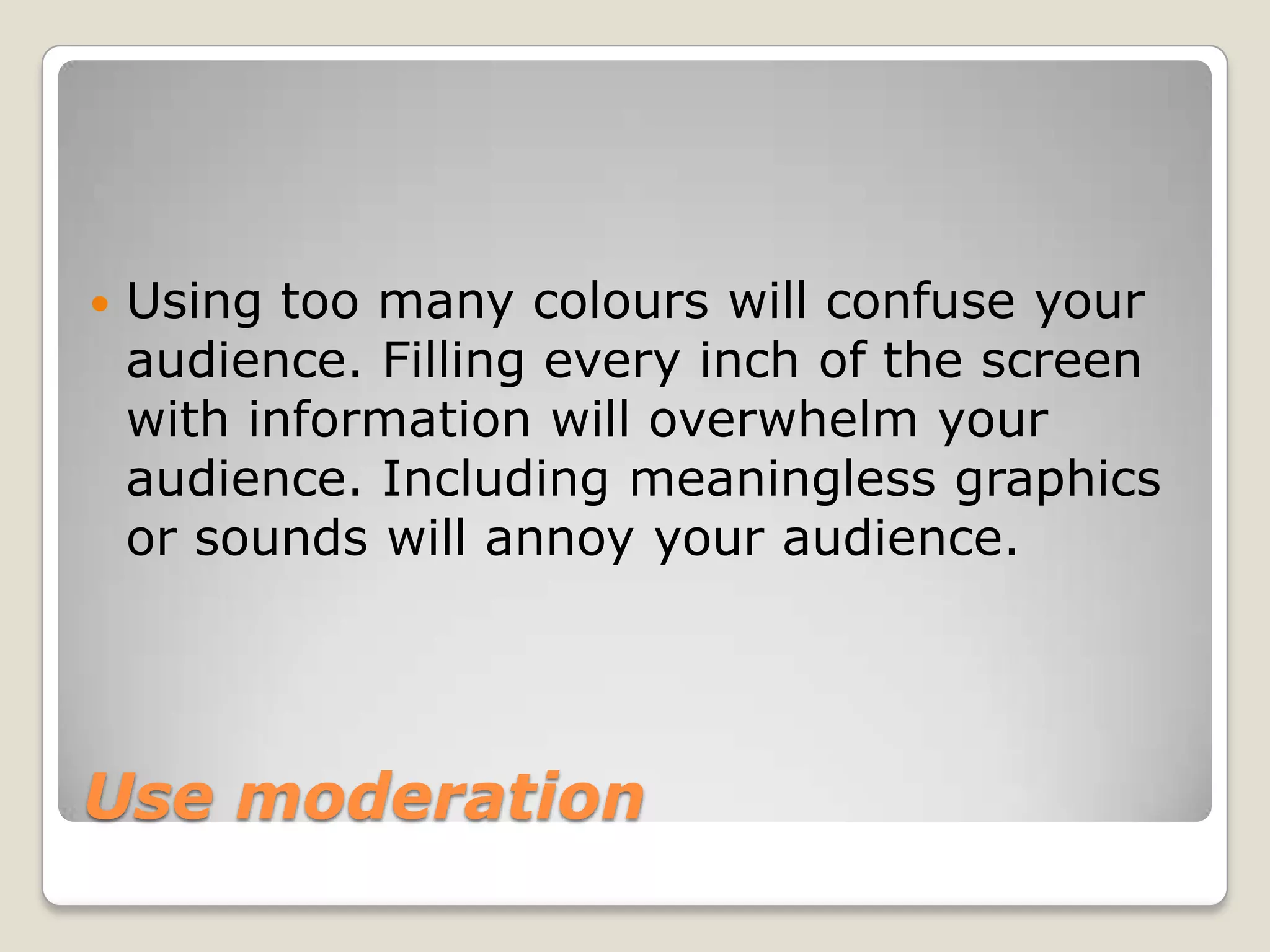 Underpinning Principles of Presentation | PPTX