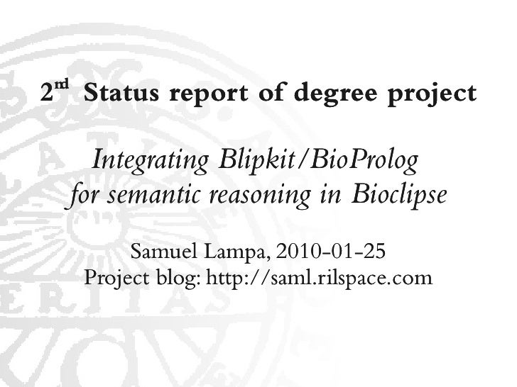 2nd Proj. Update: Integrating SWI-Prolog for Semantic Reasoning in Bi…