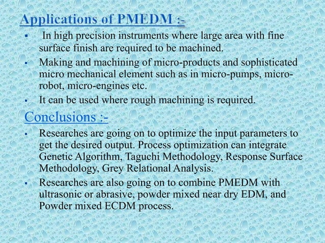 Powder Mixed Electric Discharge Machining | PPTX
