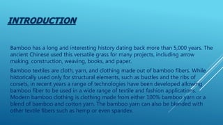 Bamboo fibre processing | PPTX