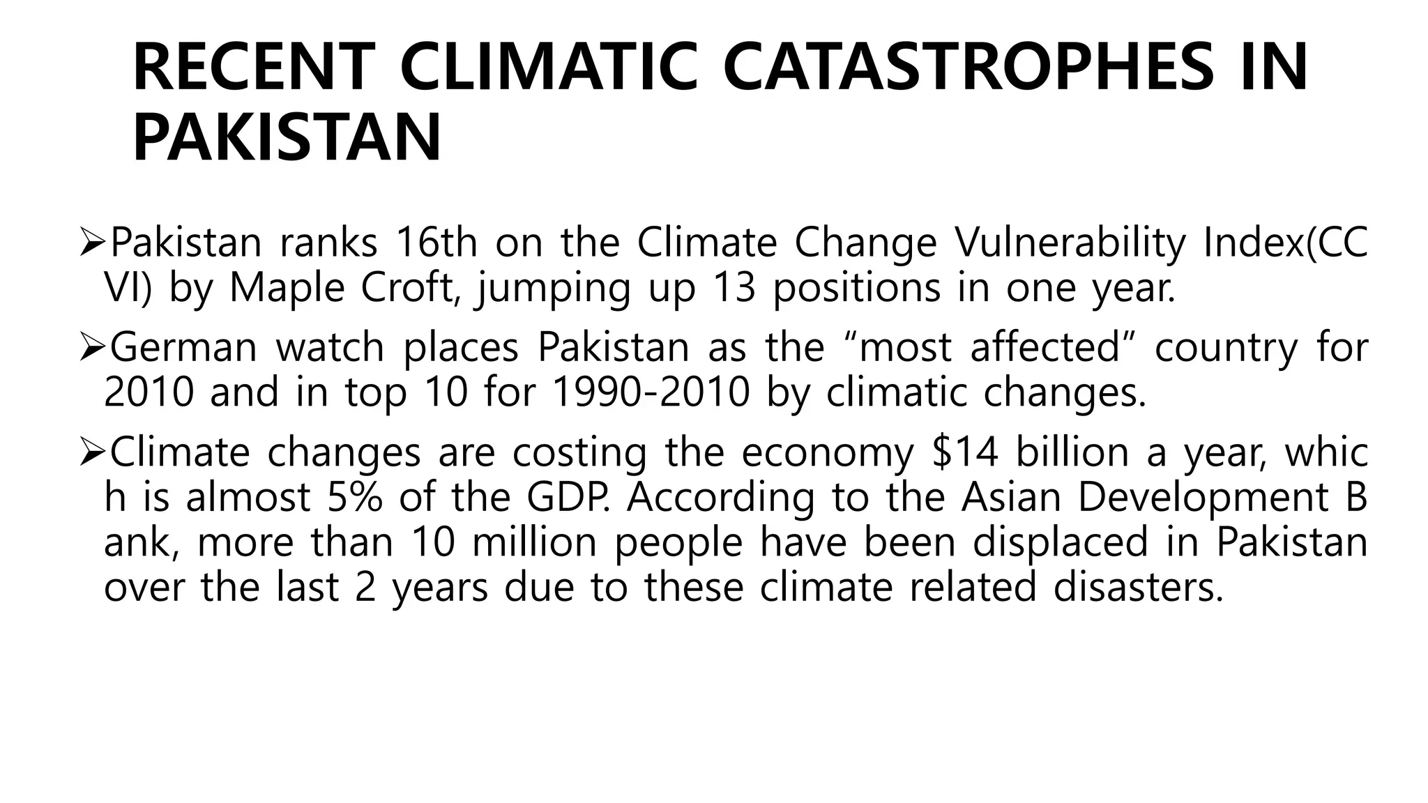 Climate Change In Pakistan | PPTX
