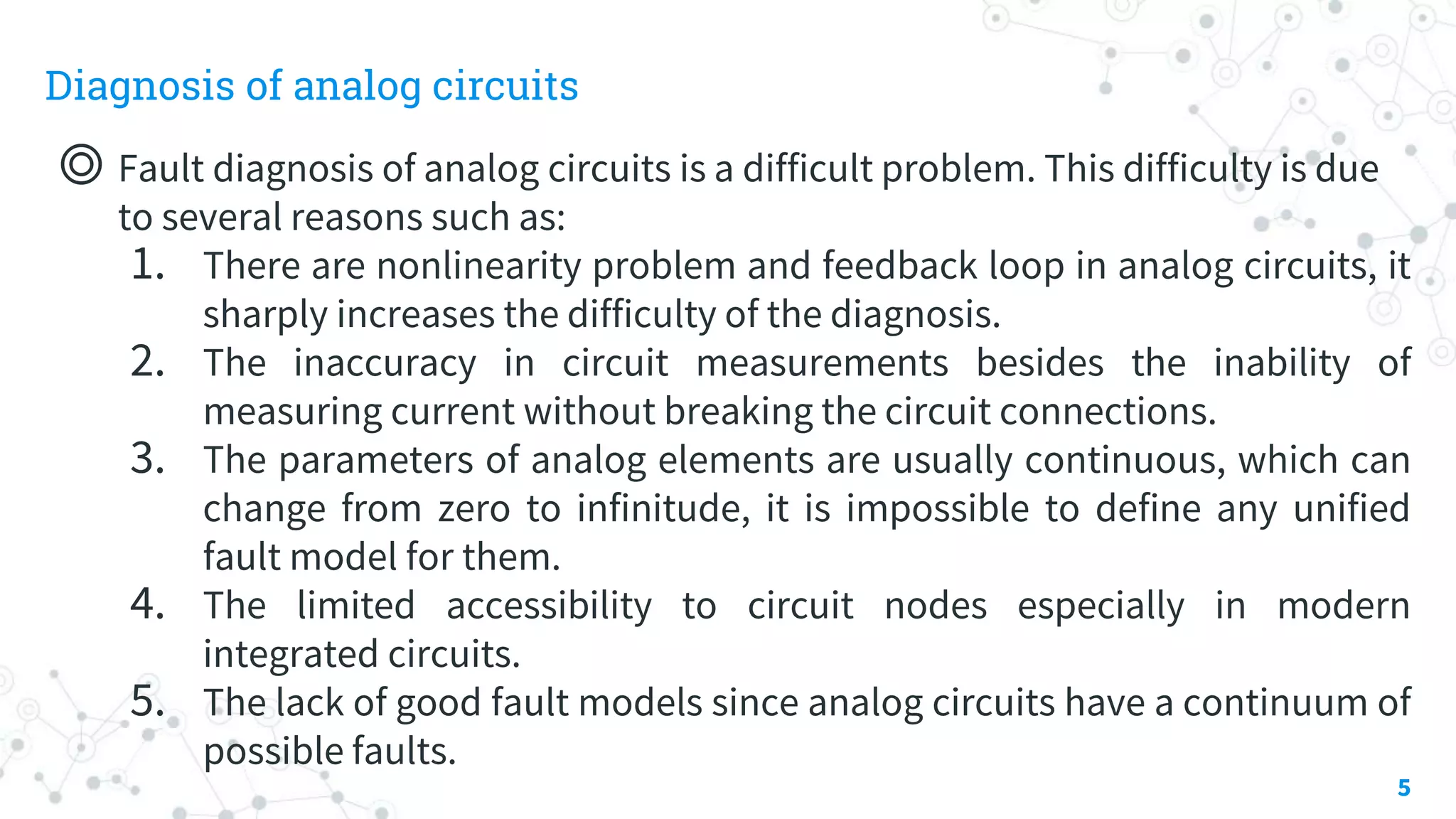 K-fault diagnosis and testability in analog circuit basic | PPTX