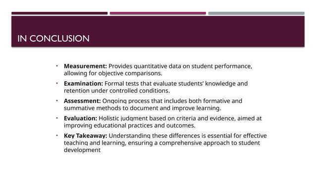 Difference between Measurement, Exam, Assessment and Evaluation.pptx