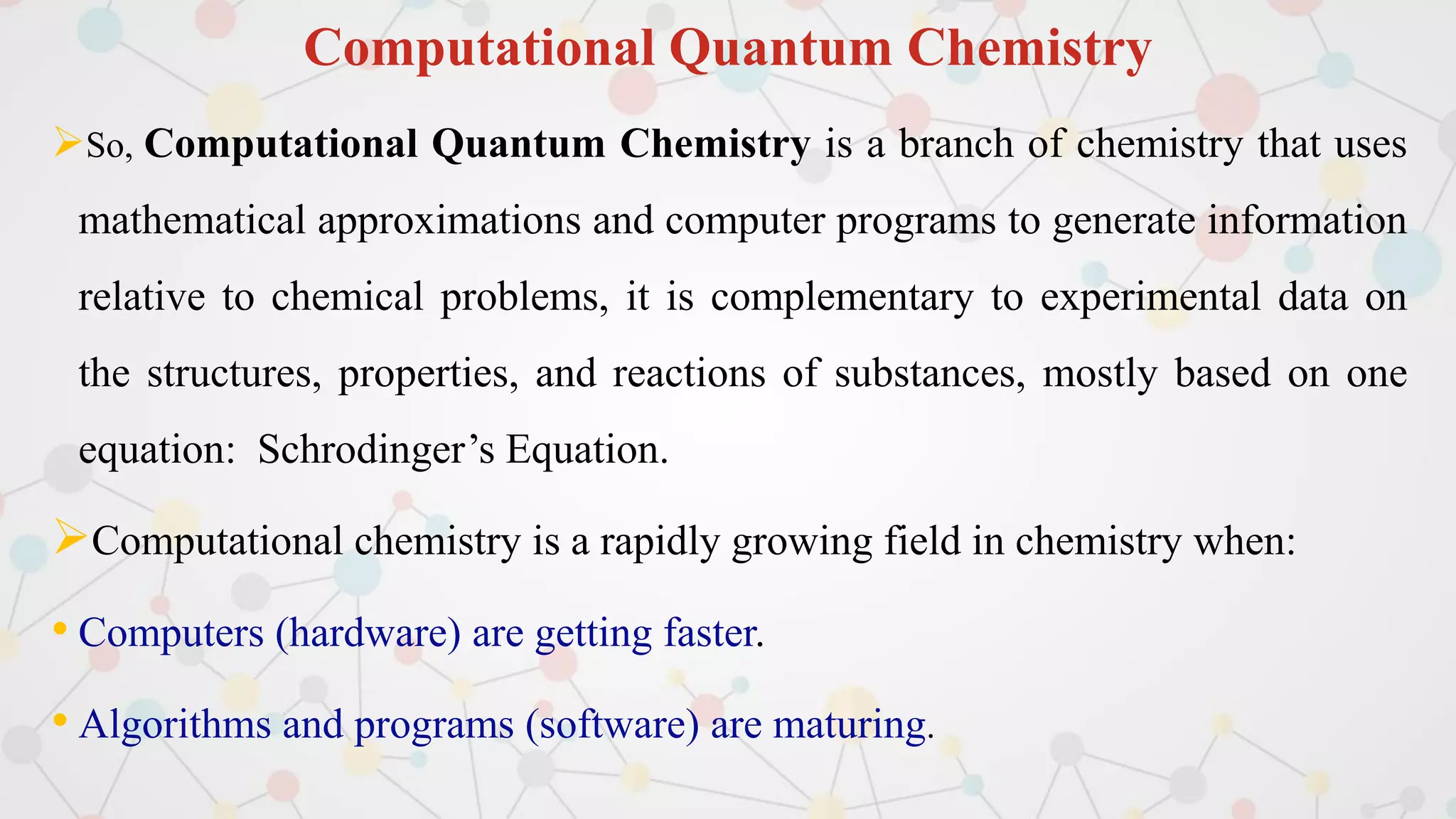 Applications of Computational Quantum Chemistry | PDF