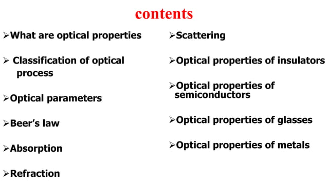 Optical Properties of Solids | PPTX