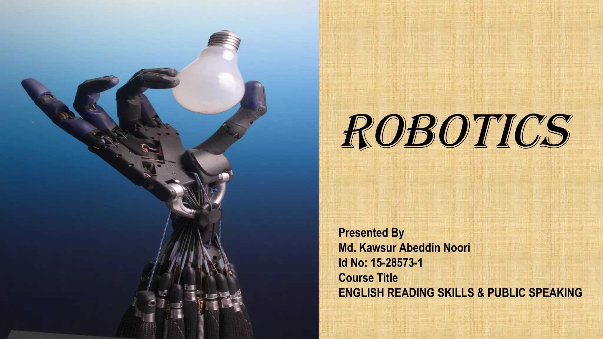 Robotics Presentation | PPT