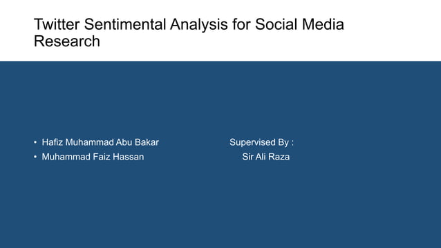 Twitter Sentimental Analysis | PPT