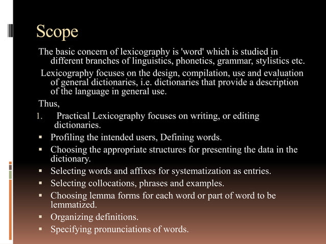 lexicography | PPTX