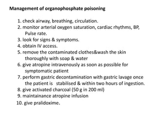 ORGANOPHOSPHATE POISONING AND MANAGEMENT | PPTX