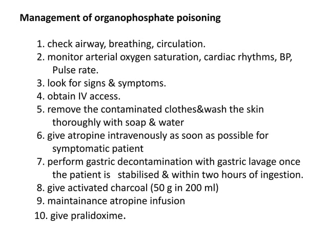 ORGANOPHOSPHATE POISONING AND MANAGEMENT | PPTX | Lung and Respiratory ...