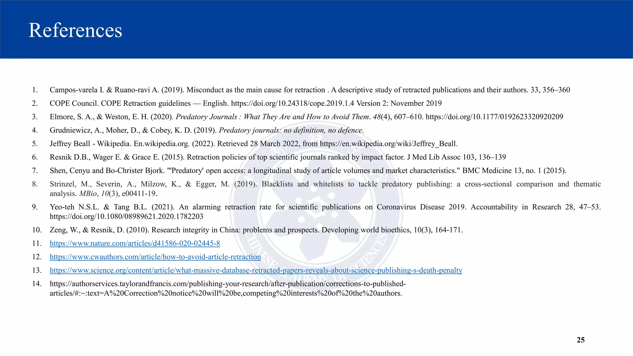 Retraction of papers in journals and Predatory journals .pptx