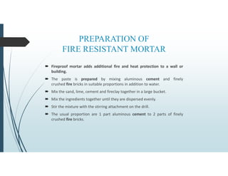 Presentation fire resistant-mortar | PPT