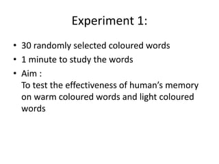 Colors effect human memory | PPTX