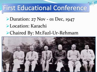 First educational conference 1947 Presentation | PPT