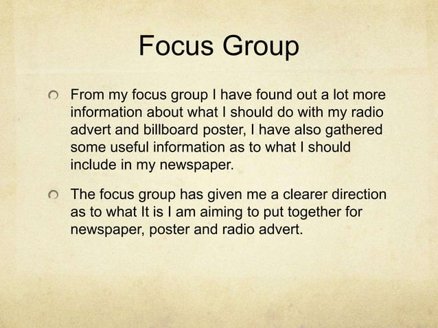 Presentation focus group | PPT