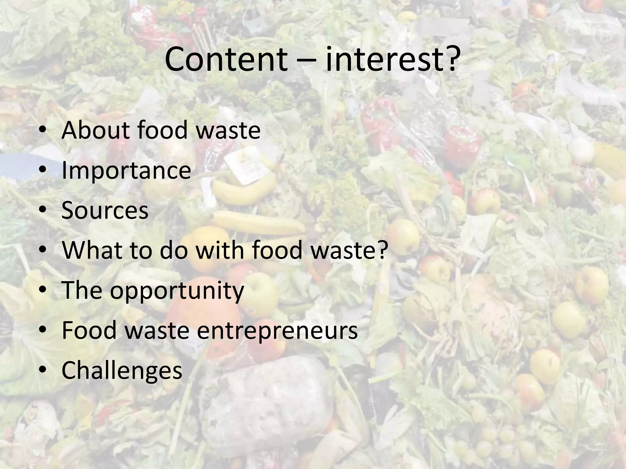 Food Waste: take the challenge | PPTX