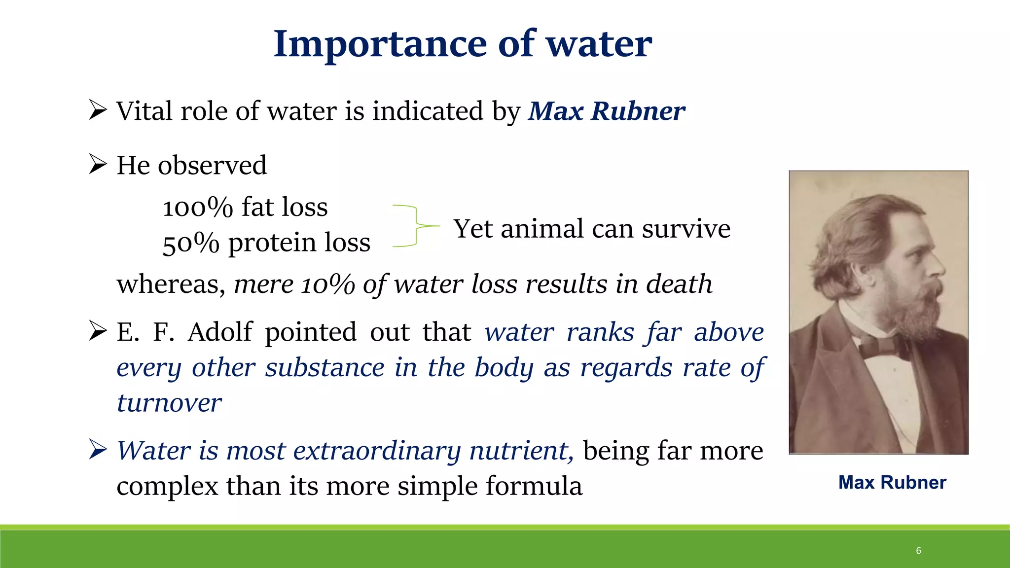 Role and requirement of water | PPT