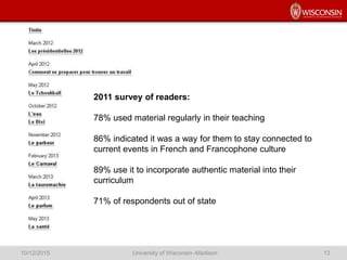 Presentation for Chicago French Consulate 2013 | PPT