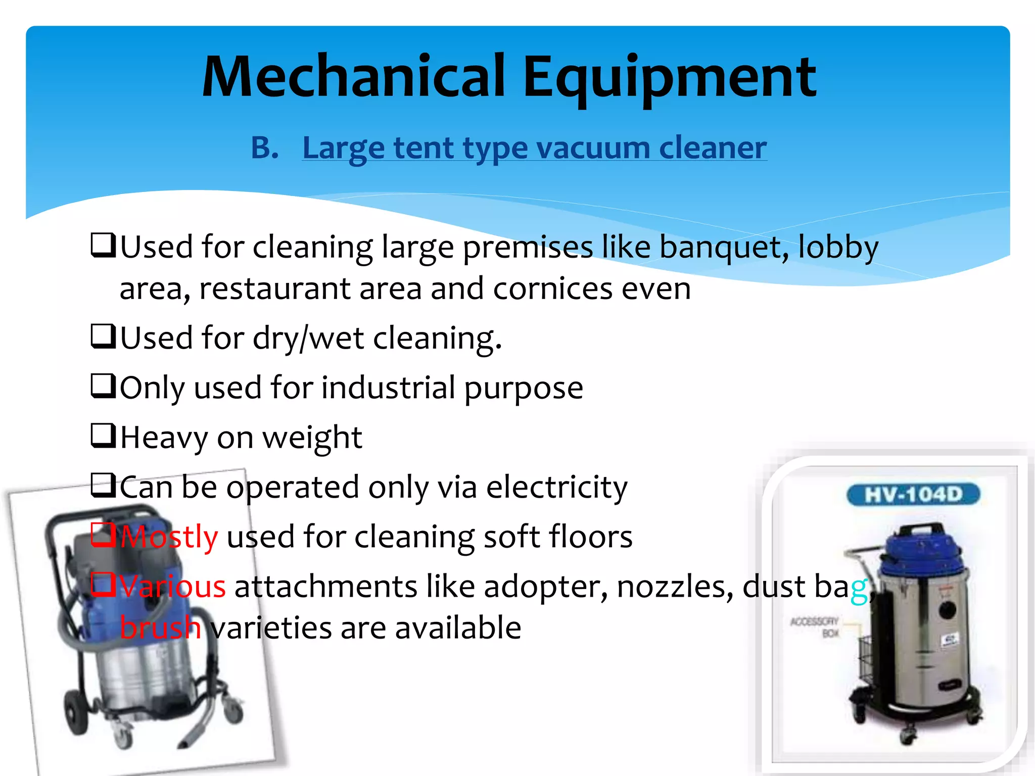 Presentation for cleaning equipments | PPTX