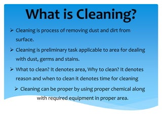 Presentation for cleaning equipments | PPTX