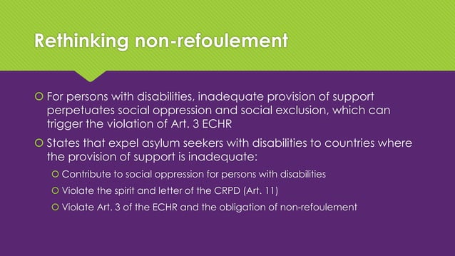 Critical Disability Theory and Non-Refoulement | PPT