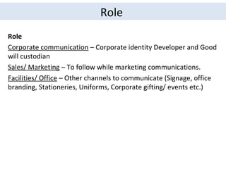 Presentation for corporate identity program | PPT