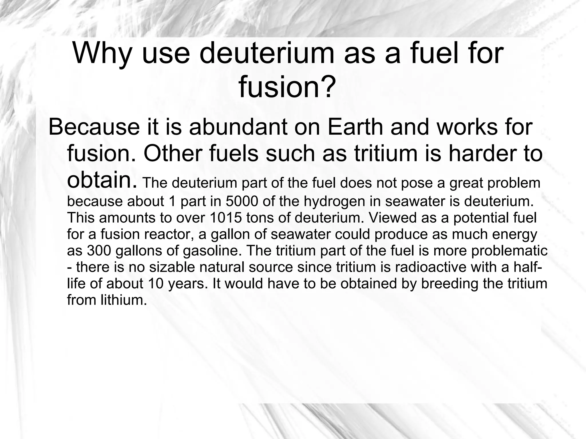 Presentation for deuterium and fusion theory | ODP