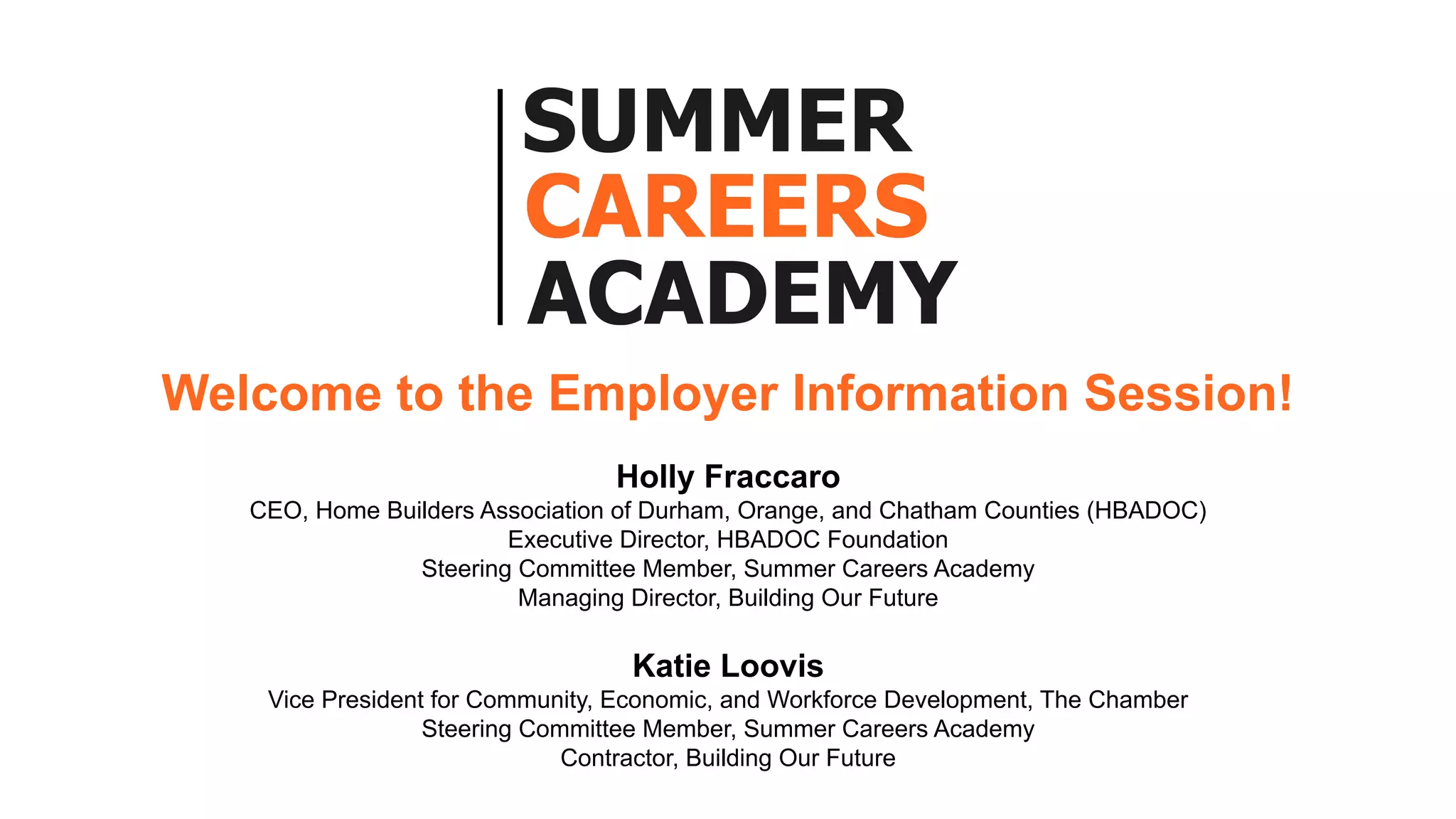 Presentation for Employer Information Session | PPT