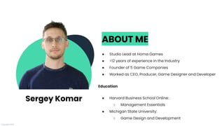 Sergey Komar: Building a diverse hypercasual studio during a pandemic | PPT