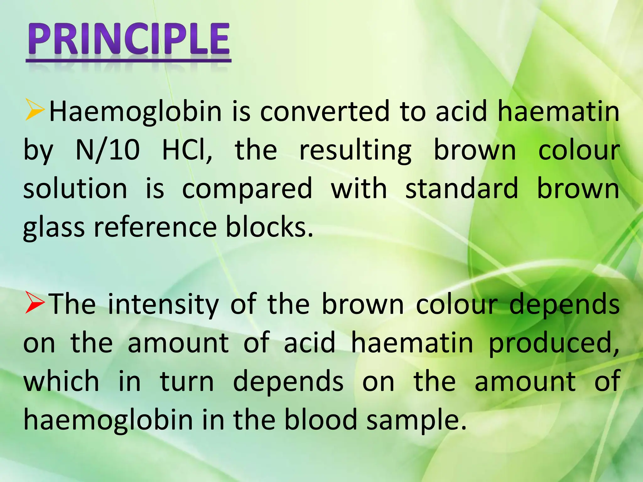 Presentation for Hb. estimation.Demonstration | PPT