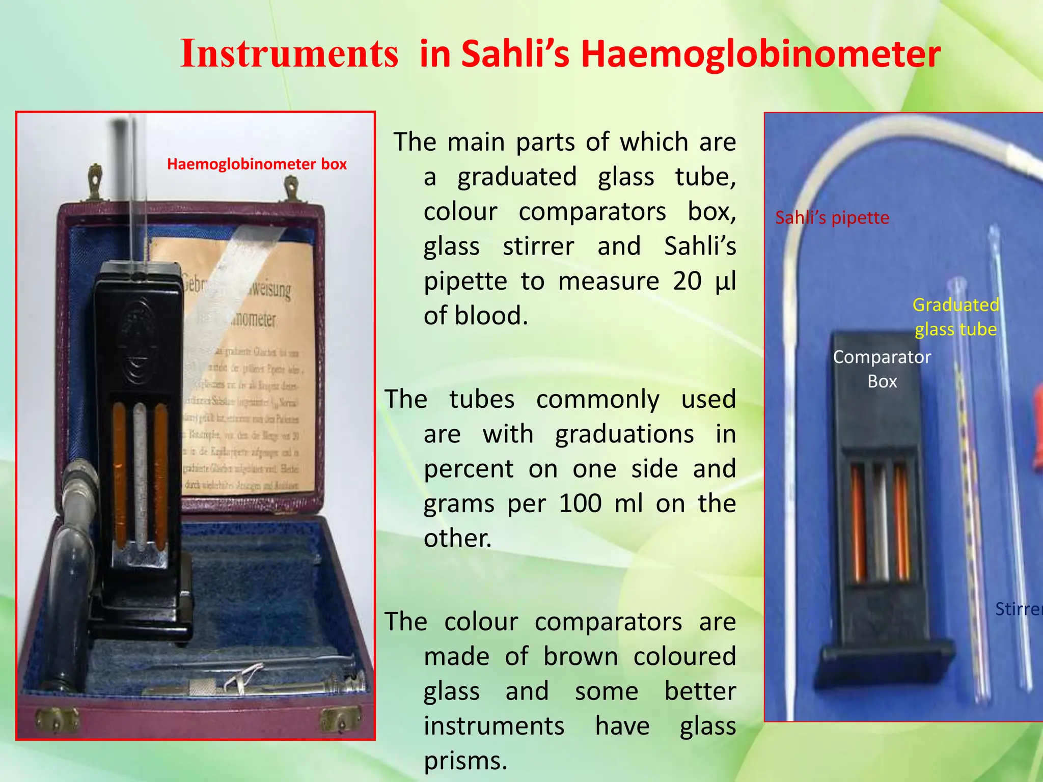 Presentation for Hb. estimation.Demonstration | PPT