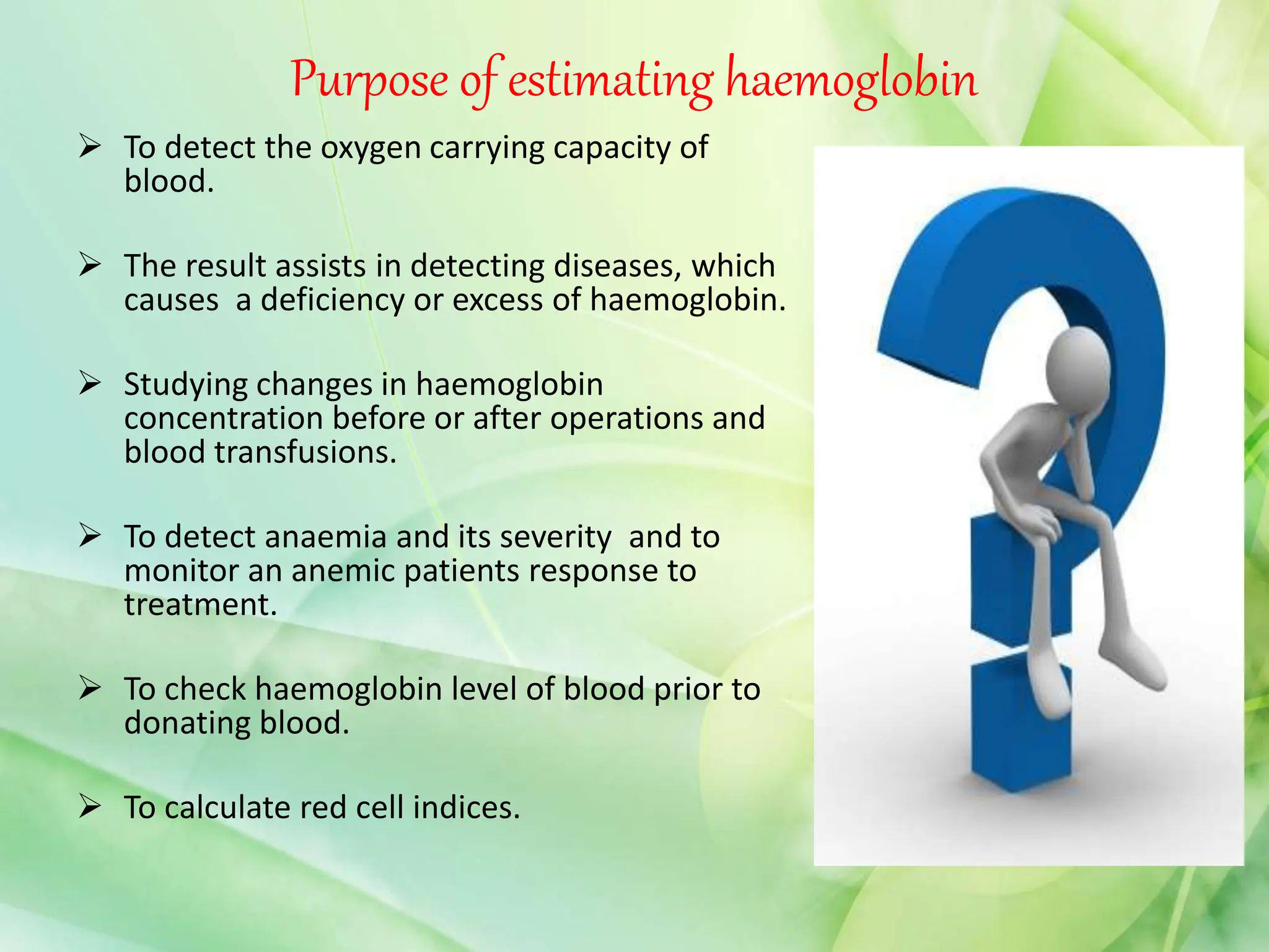 Presentation For Hb Estimation Demonstration Ppt
