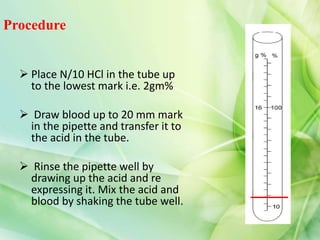 Presentation for Hb. estimation.Demonstration | PPT