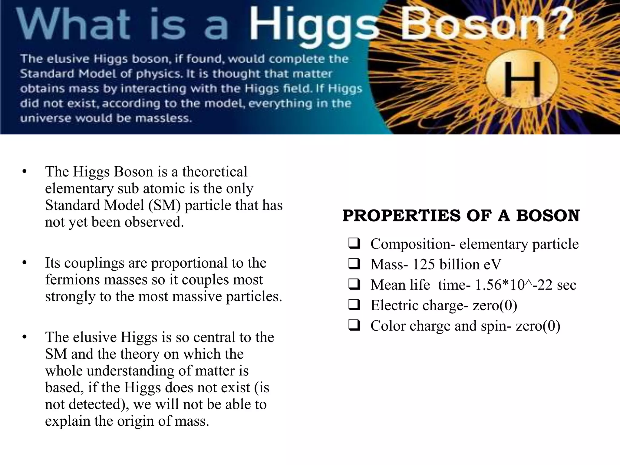 Presentation for higgs boson | PPTX