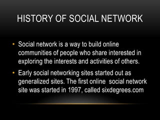 Social Network presentation | PPT