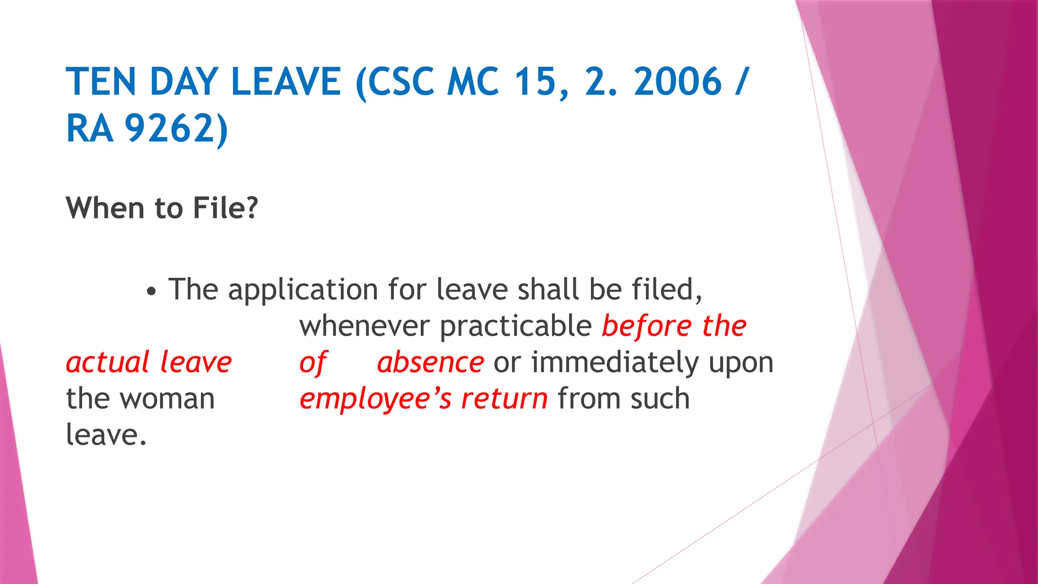 Leave Benefits for Government Employees in DepEd | PPTX