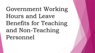 Leave Benefits for Government Employees in DepEd | PPTX