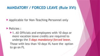 Leave Benefits for Government Employees in DepEd | PPTX