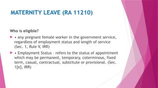 Leave Benefits for Government Employees in DepEd | PPTX