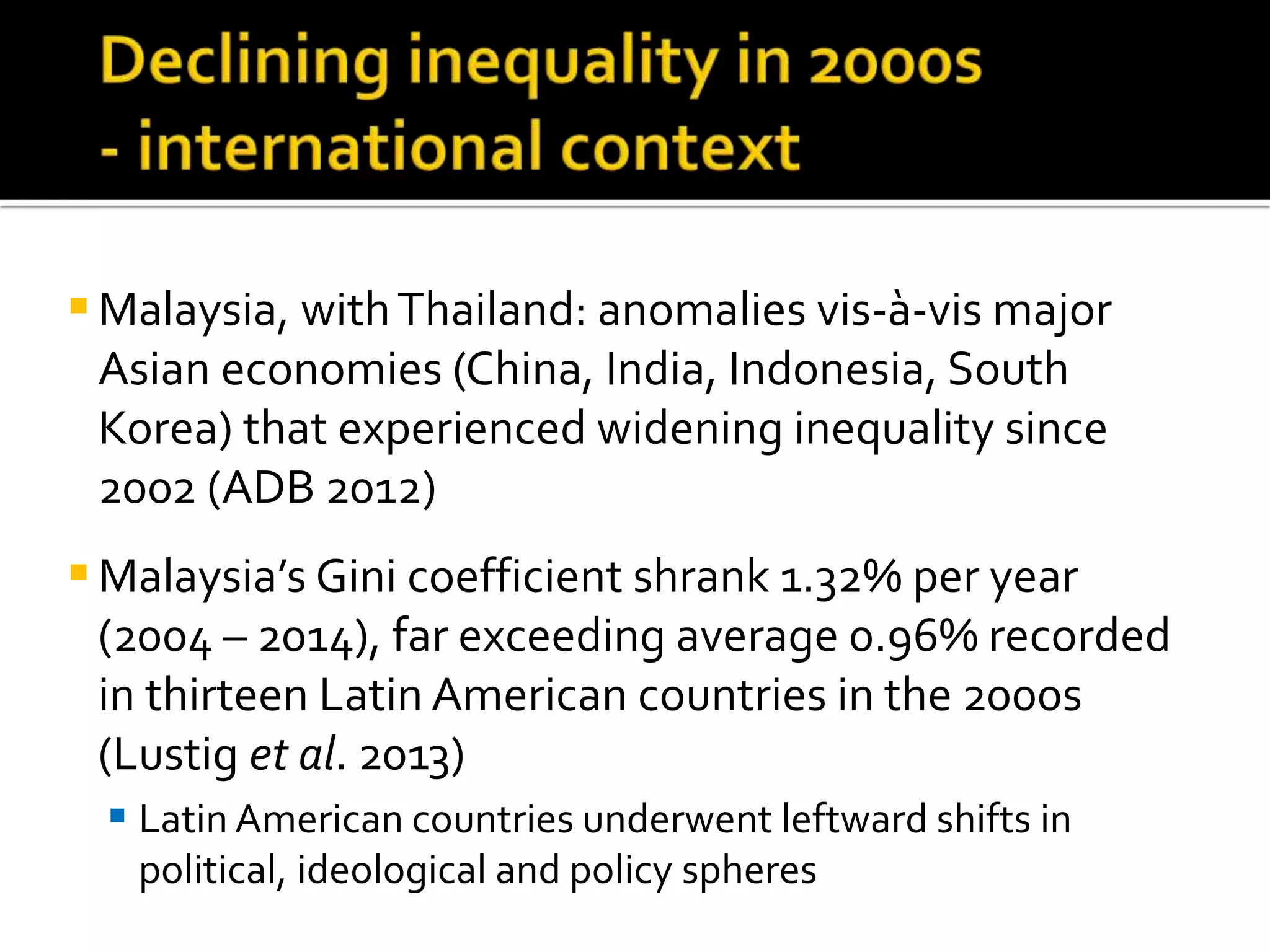 The Puzzle of Malaysia’s Declining Inequality by Dr. Lee Hwok Aun | PPTX